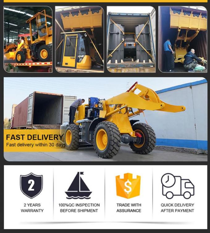 Mini Shovel 2 Ton Wheel Loader YN490 Supercharged Engine