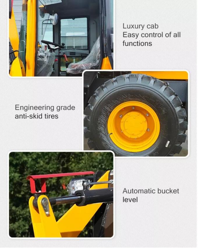 Front End Wheeled Small Loading Shovel 2200kg Rate Load 1.2m3 Bucket ...